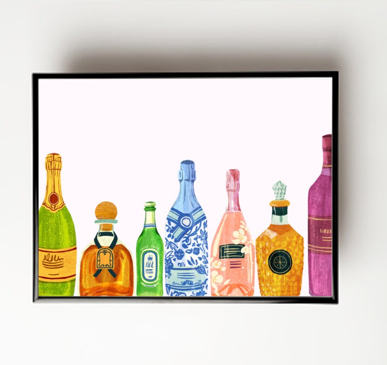 Alcohol Bottles Digital Print - Etsy