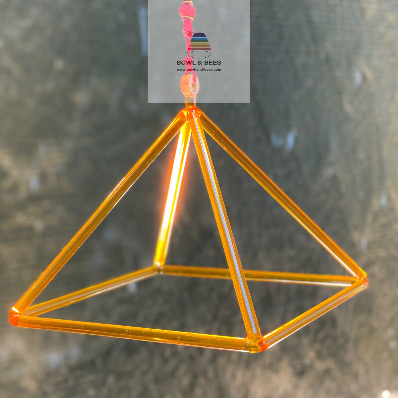 AKH, Crystal Singing Pyramid, in Honey Gold (with Fully Padded Carrying ...