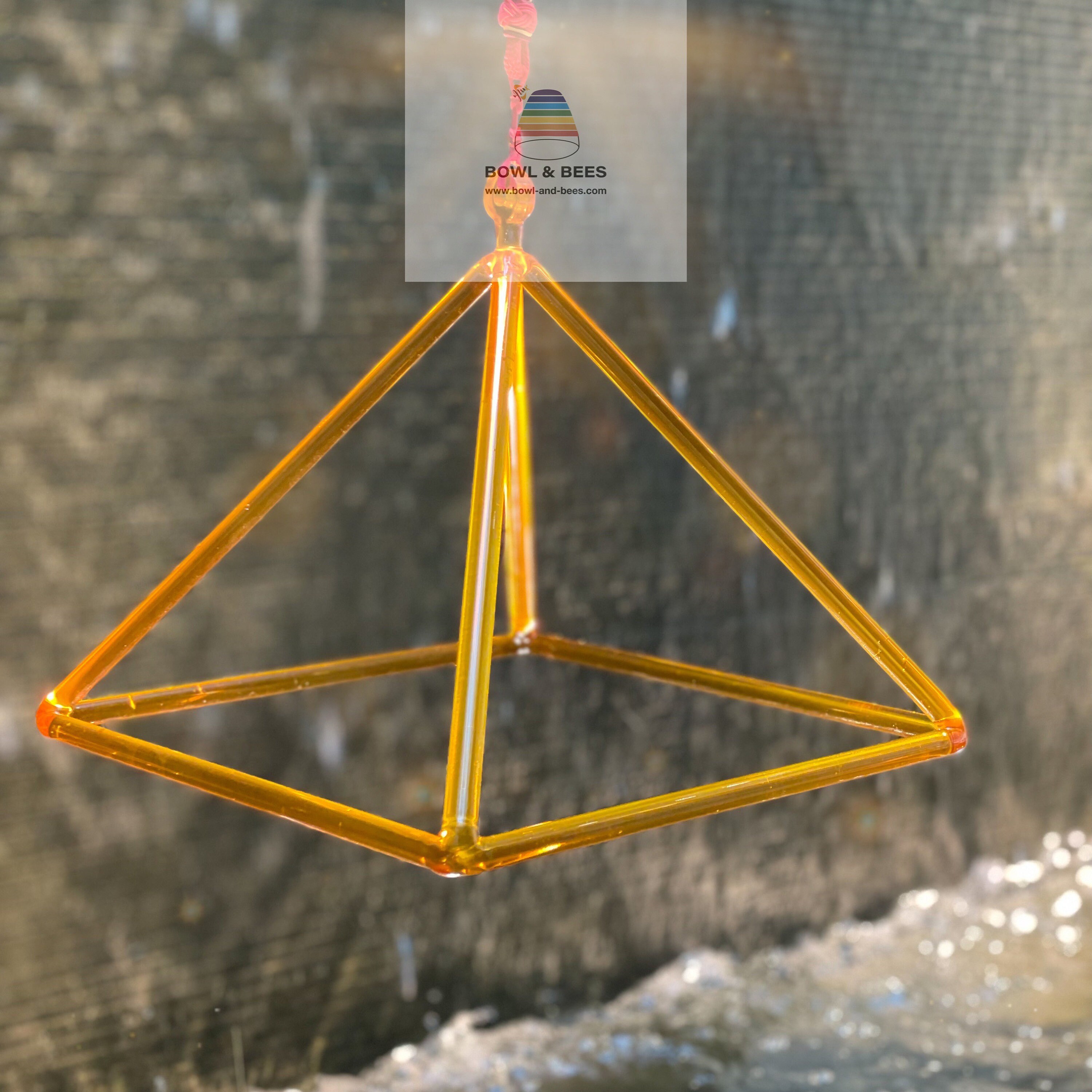AKH, Crystal Singing Pyramid, in Honey Gold (with Fully Padded Carrying ...