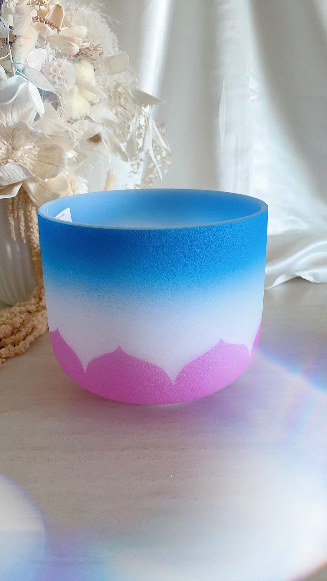 SALE: Lotus Flower in Blue, 8 Crystal Quartz Singing Bowl, in Crown ...
