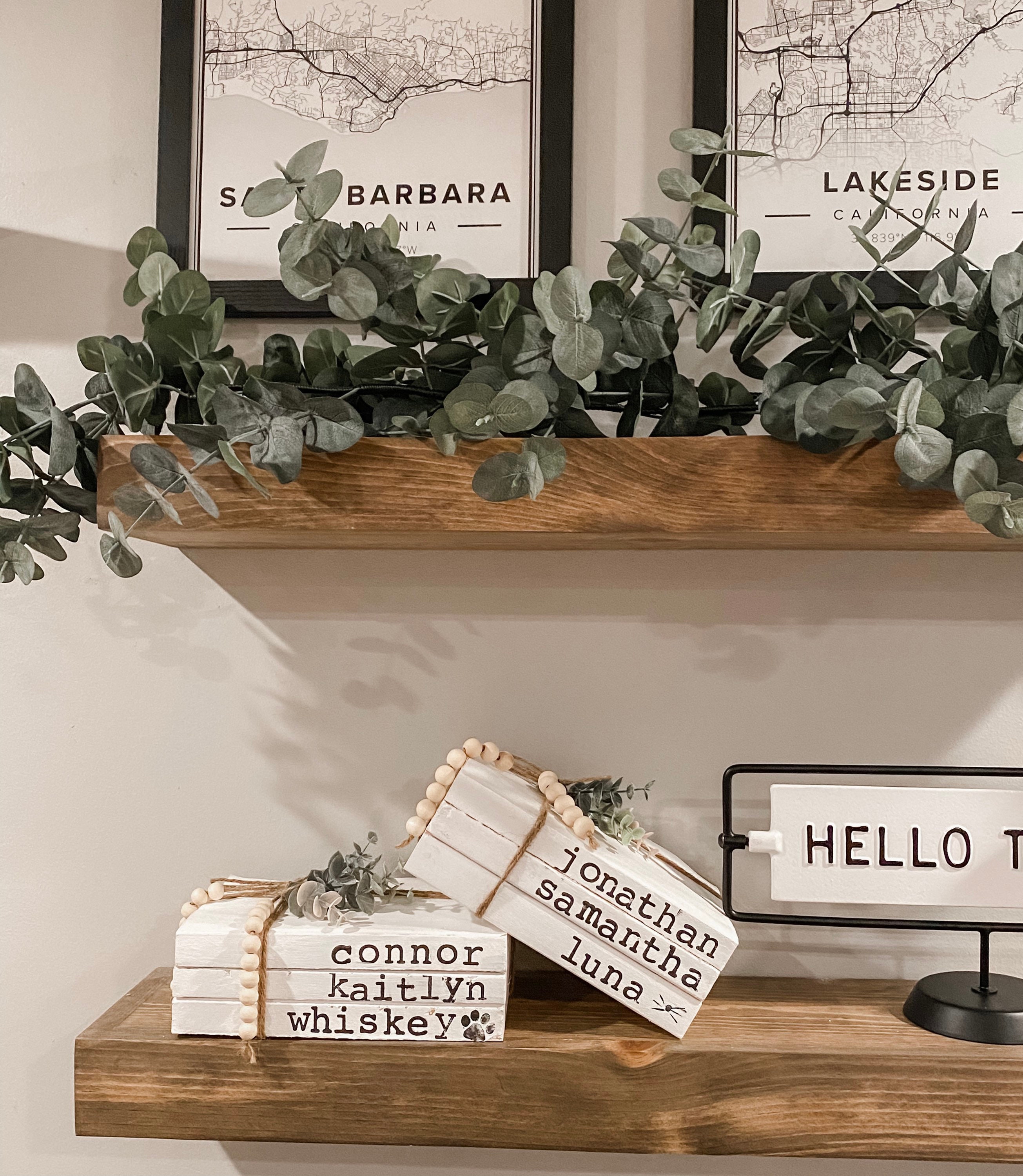 Farmhouse Custom Book Decor // Personalized Name Decor // - Etsy