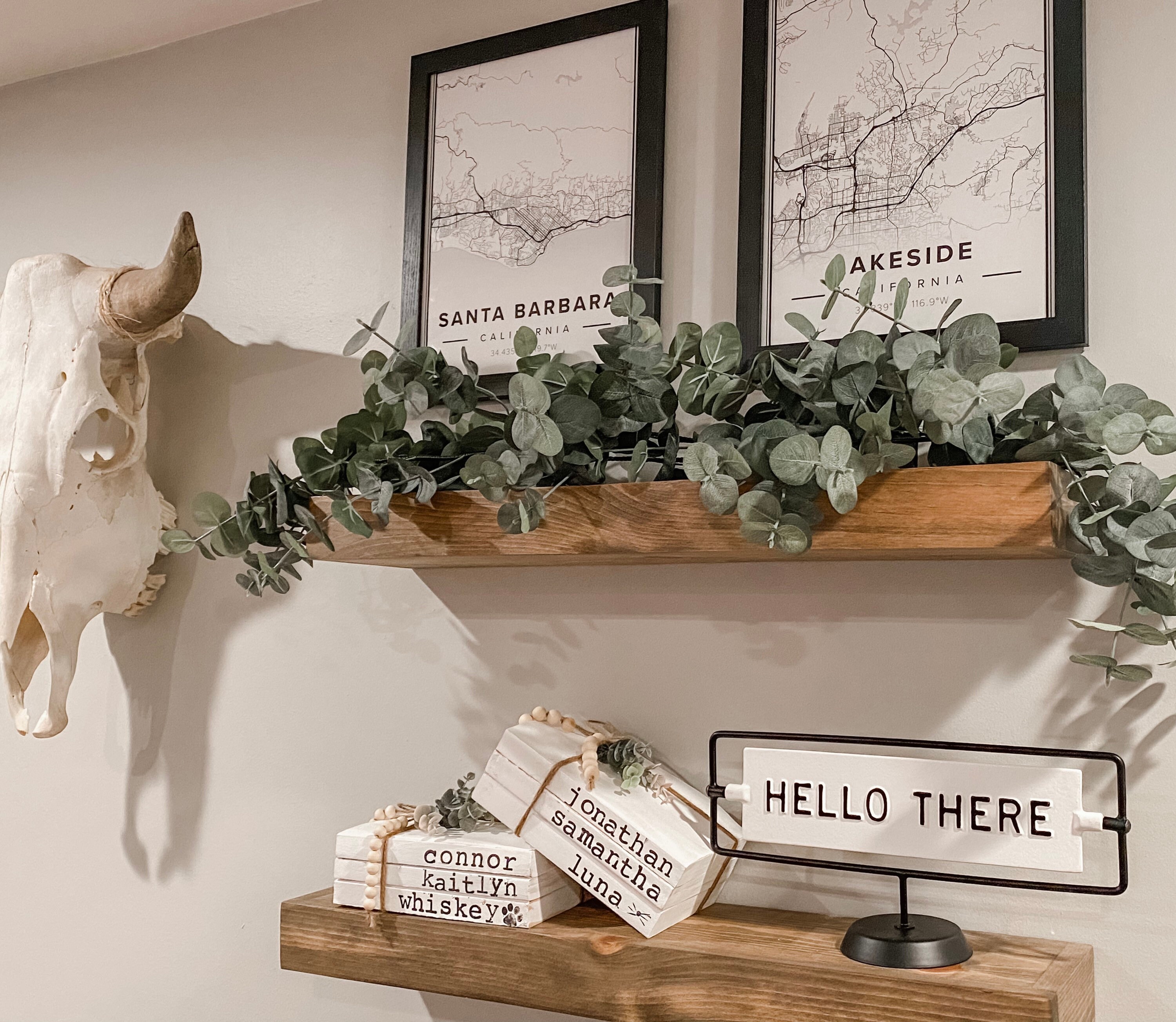 Farmhouse Custom Book Decor // Personalized Name Decor // - Etsy