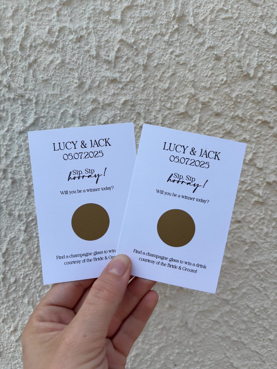 Personalised Wedding Scratch Card Game – Free Drink Ticket | Guest ...