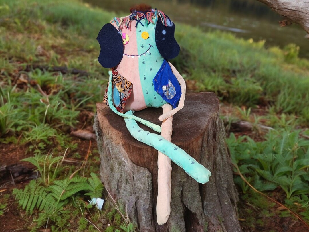 Hugglesnatch Handmade Hug Monster Art Textile Rag Doll Handsewn Unique ...