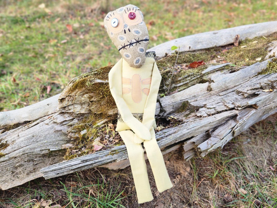 Bone-a-lisa – Handmade Skeleton Rag Doll, 13” Tall, Spooky & Unique ...