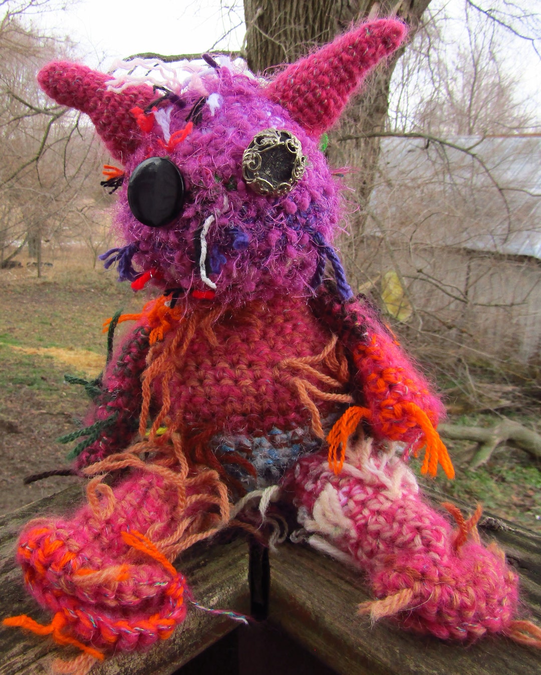 Inner Beast Handmade Crochet Stuffed Beast Unique One of a Kind - Etsy
