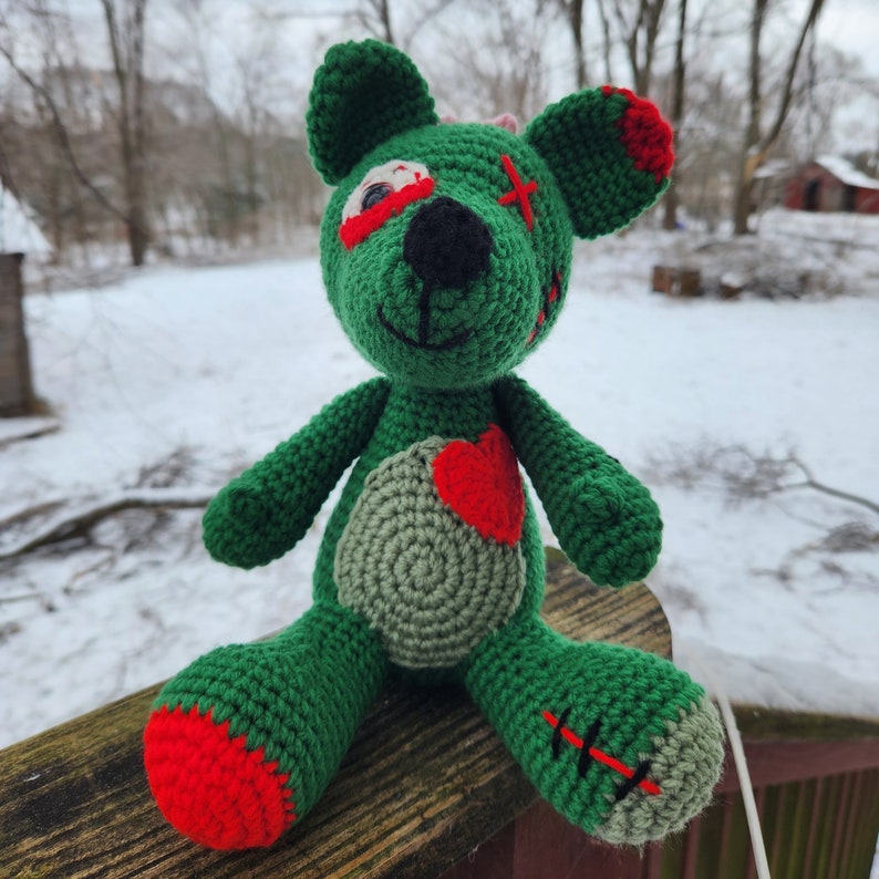 Zombear Buddy Handmade Crochet Amigurumi Zeddy Bear Stuffed Animal ...
