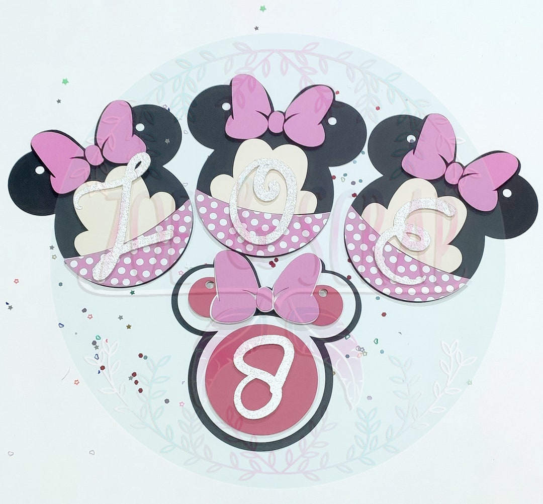Nice Mickey and Minnie Banderin for Birthdays and Parties PNG,SVG and ...