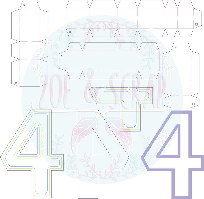 Number 4 in 3D PNG,SVG and EPS Cut File, Compressed Into a .zip - Etsy