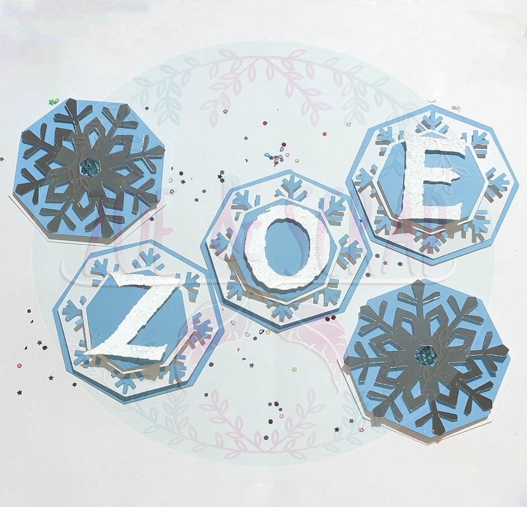 Nice Frozen Snowflake Banderin for Birthday and Parties PNG,SVG and EPS ...