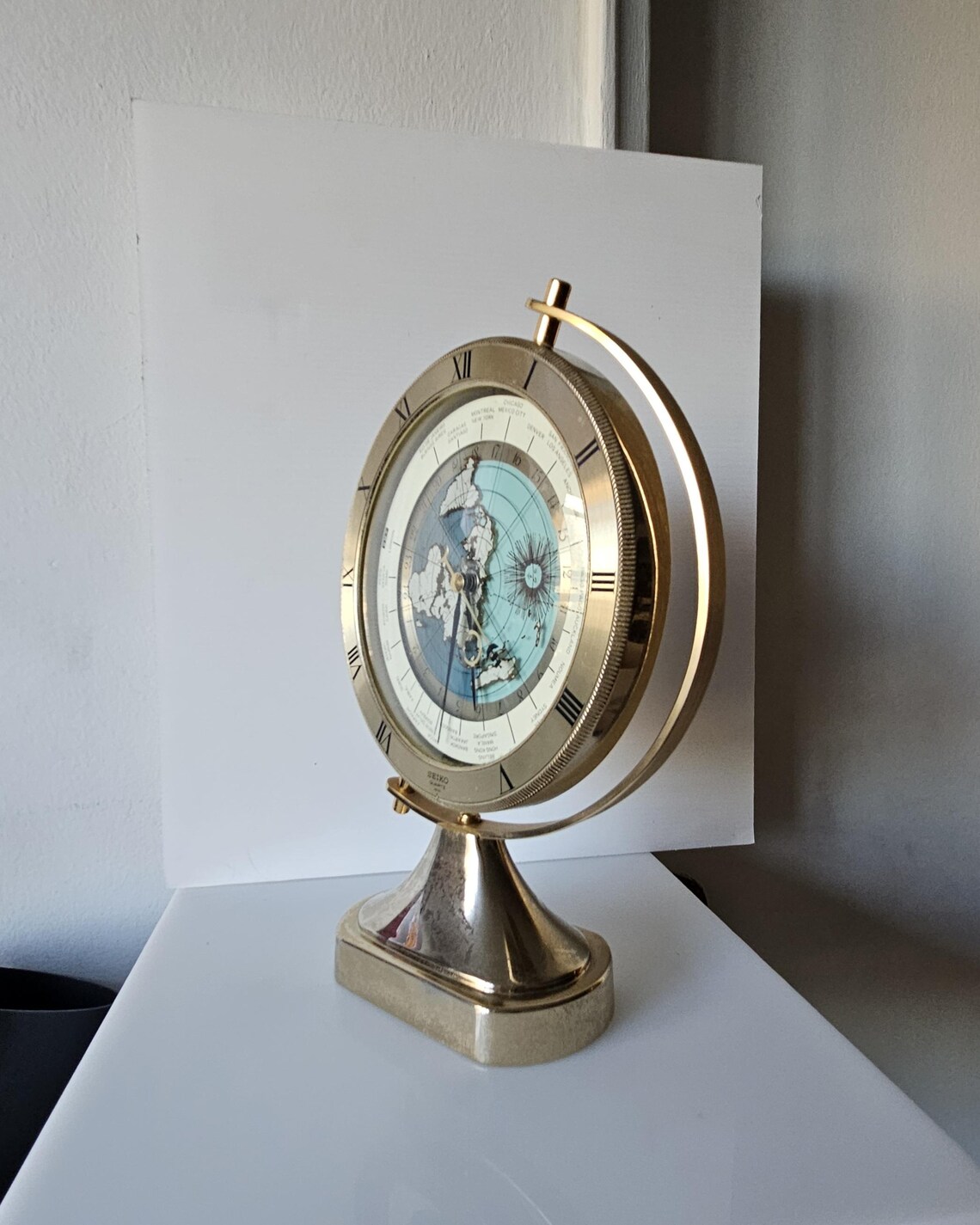 Vintage SEIKO Rotating Globe Quartz Table World Clock - Etsy