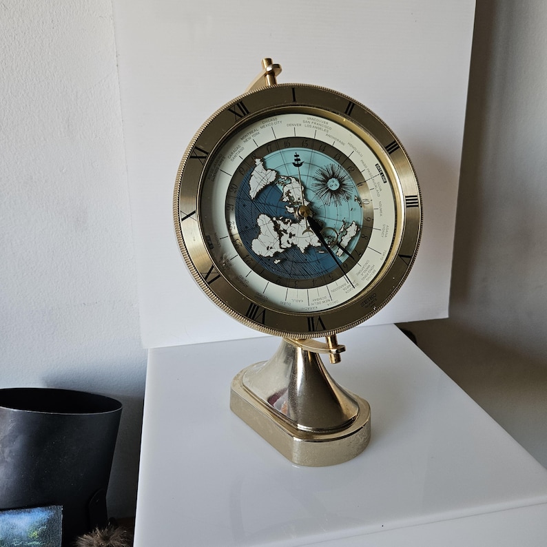 Vintage SEIKO Rotating Globe Quartz Table World Clock - Etsy