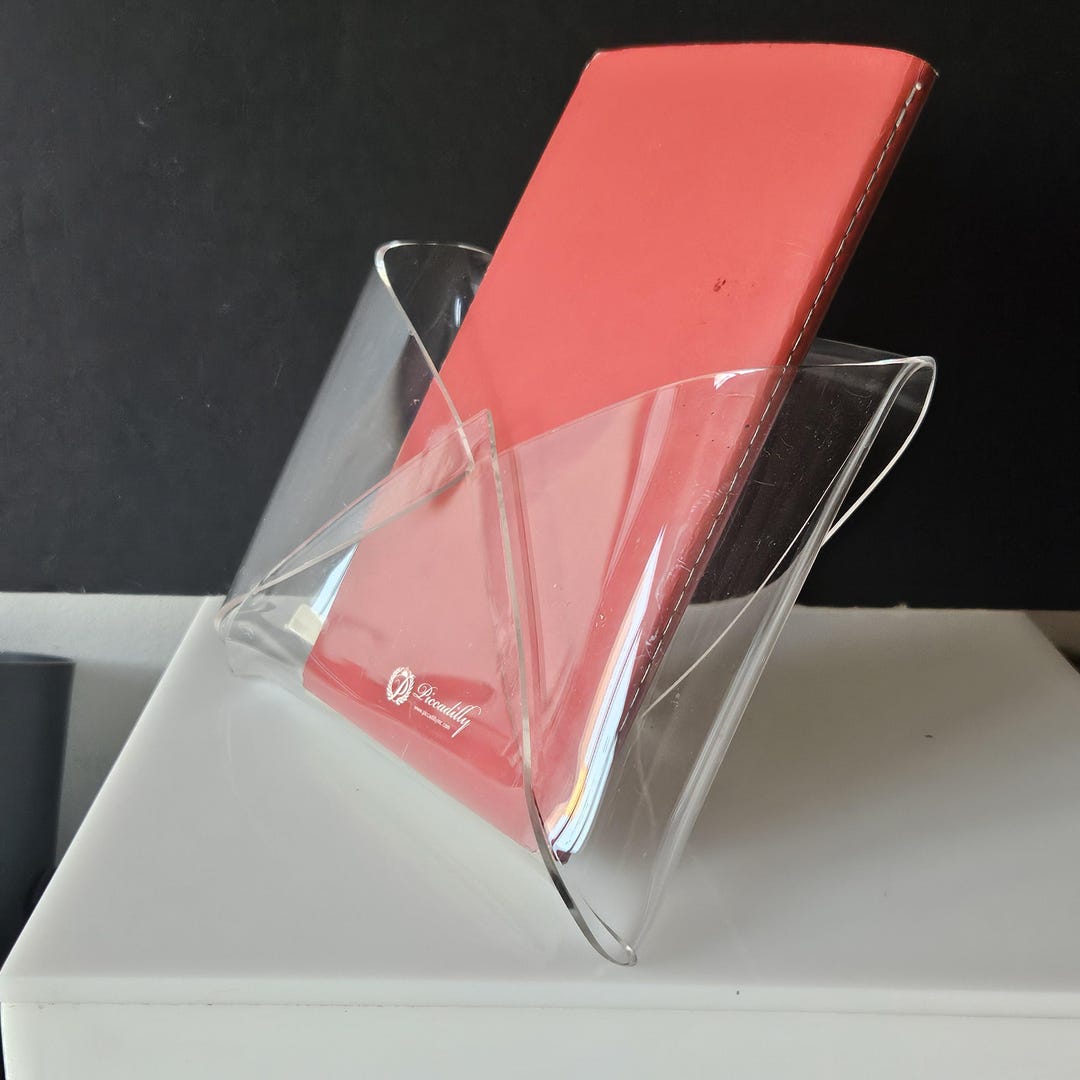 Vintage 70s Sculptural Clear Lucite Acrylic Envelope Desk Organizer ...
