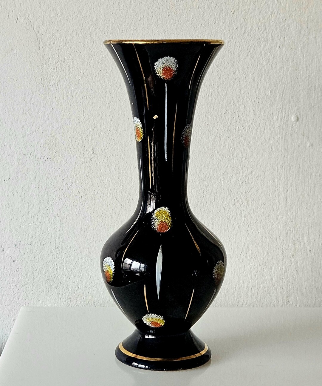 Vintage Marzi Et Remy Art Deco Revival Hand Painted Abstract Floral ...