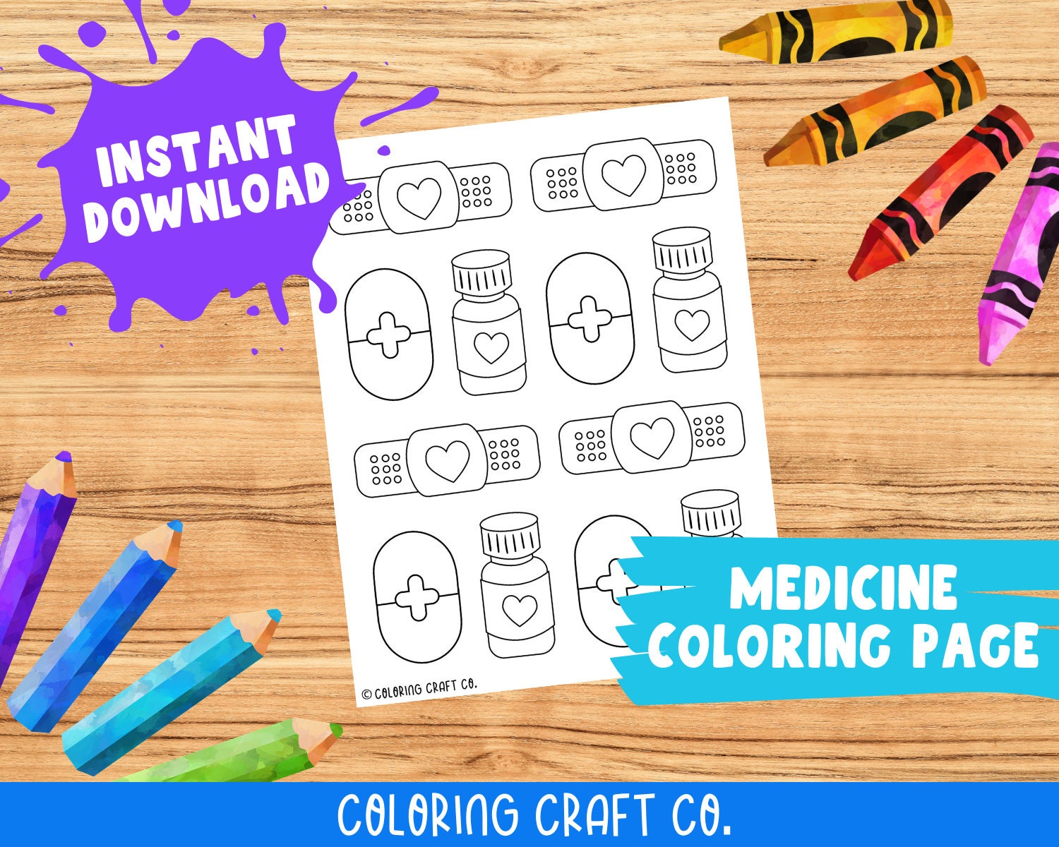 Medicine Coloring Page