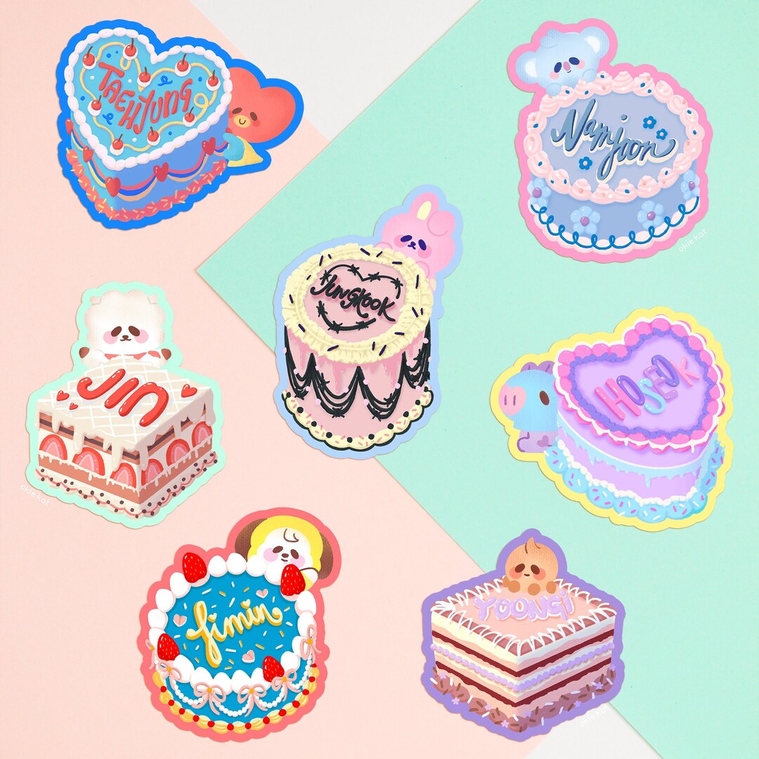 BTS Bby Cake Stickers | K-pop Stickers - Etsy