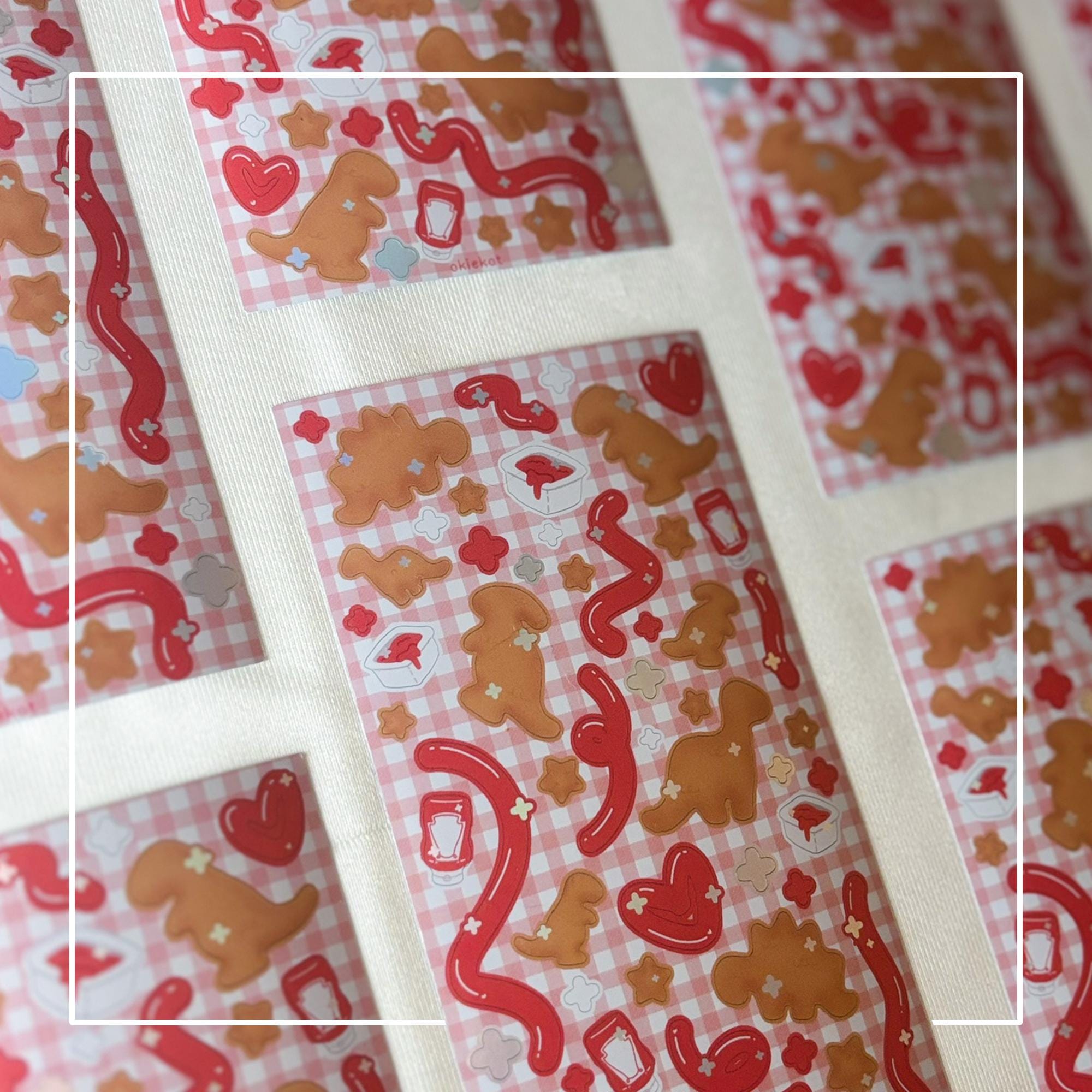 Dino Nugget Stickers | Deco Polco Sticker Sheet - Etsy
