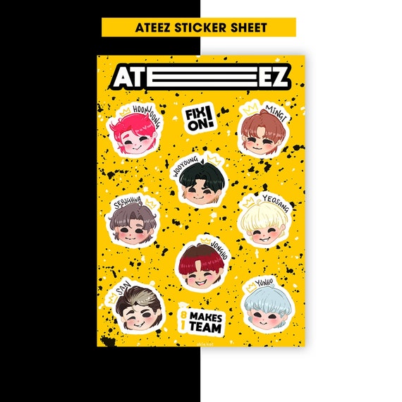 ATEEZ Sticker Sheet Kpop Sticker Sheet Kpop Sticker Set - Etsy