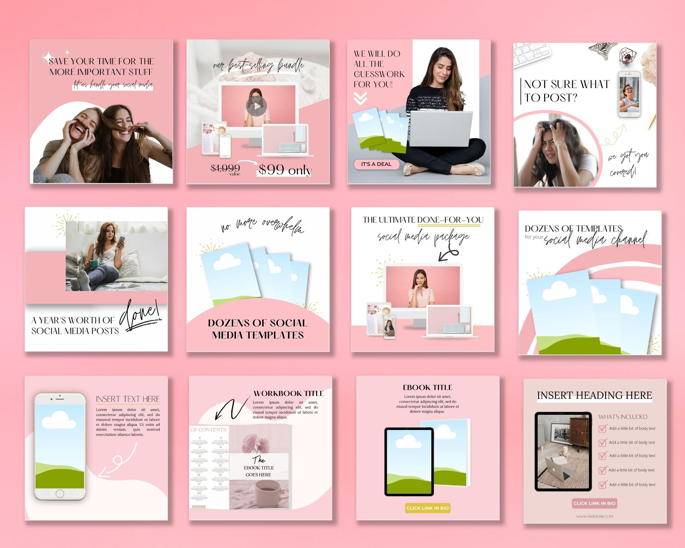 30 Pink-themed Instagram Product Promo Canva Templates for - Etsy UK