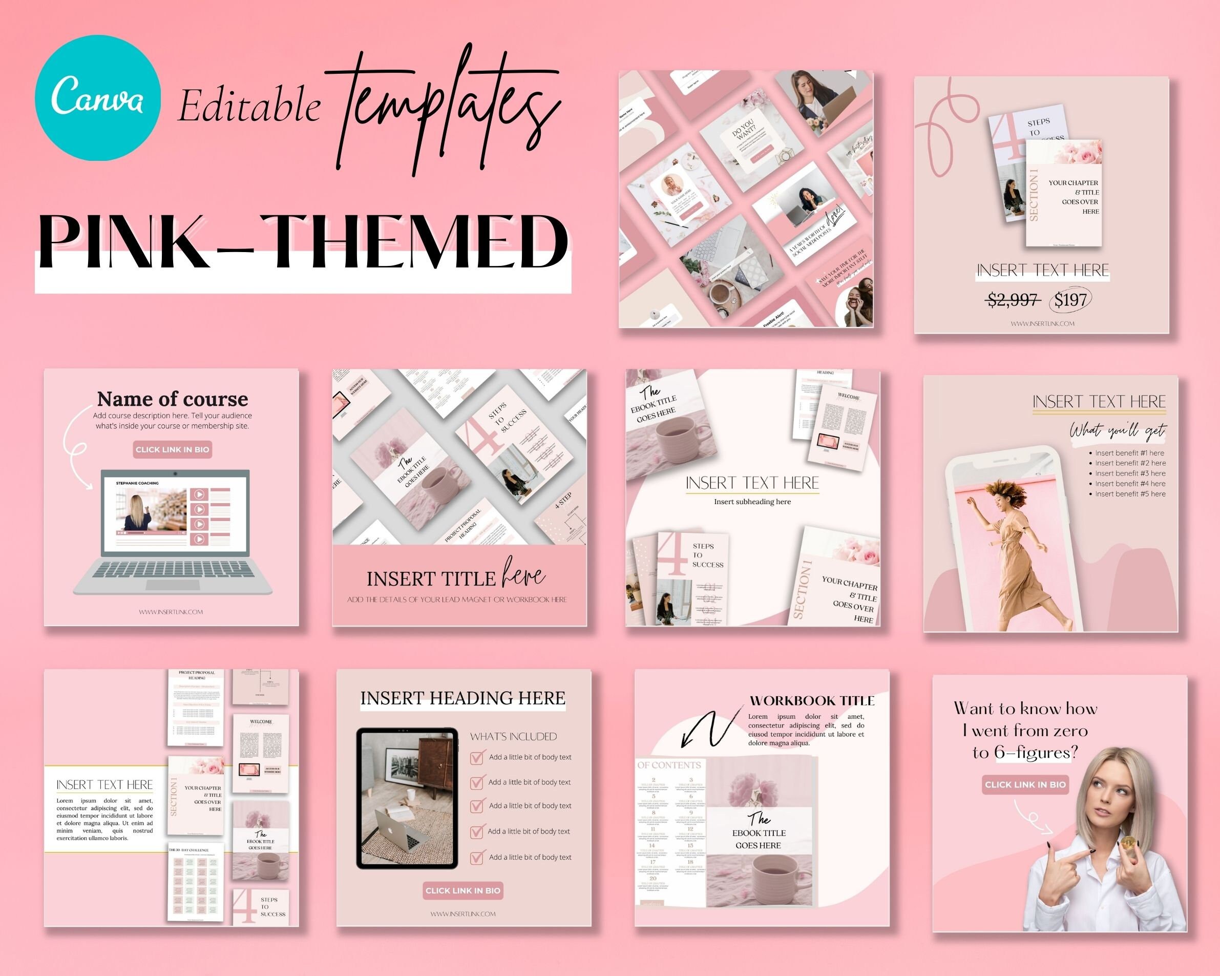 30 Pink-themed Instagram Product Promo Canva Templates for - Etsy UK