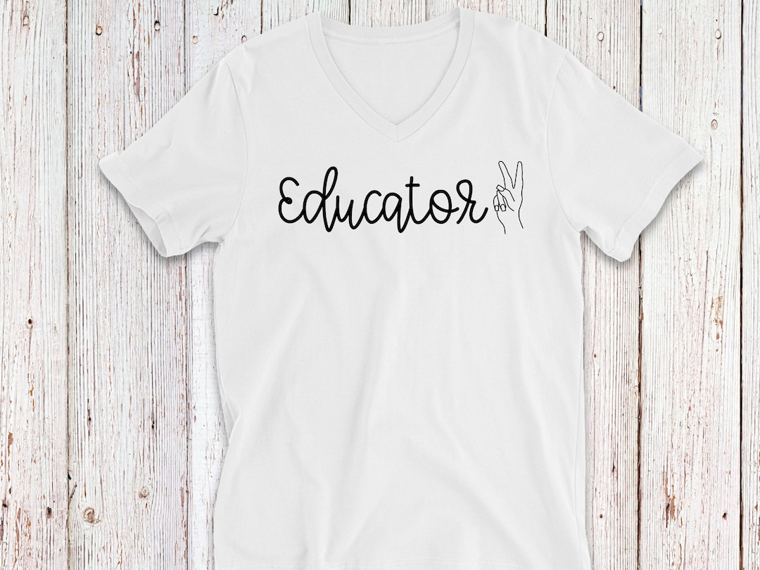 Educador Signo de la Paz Camiseta Unisex Minimalista Manga Corta ...