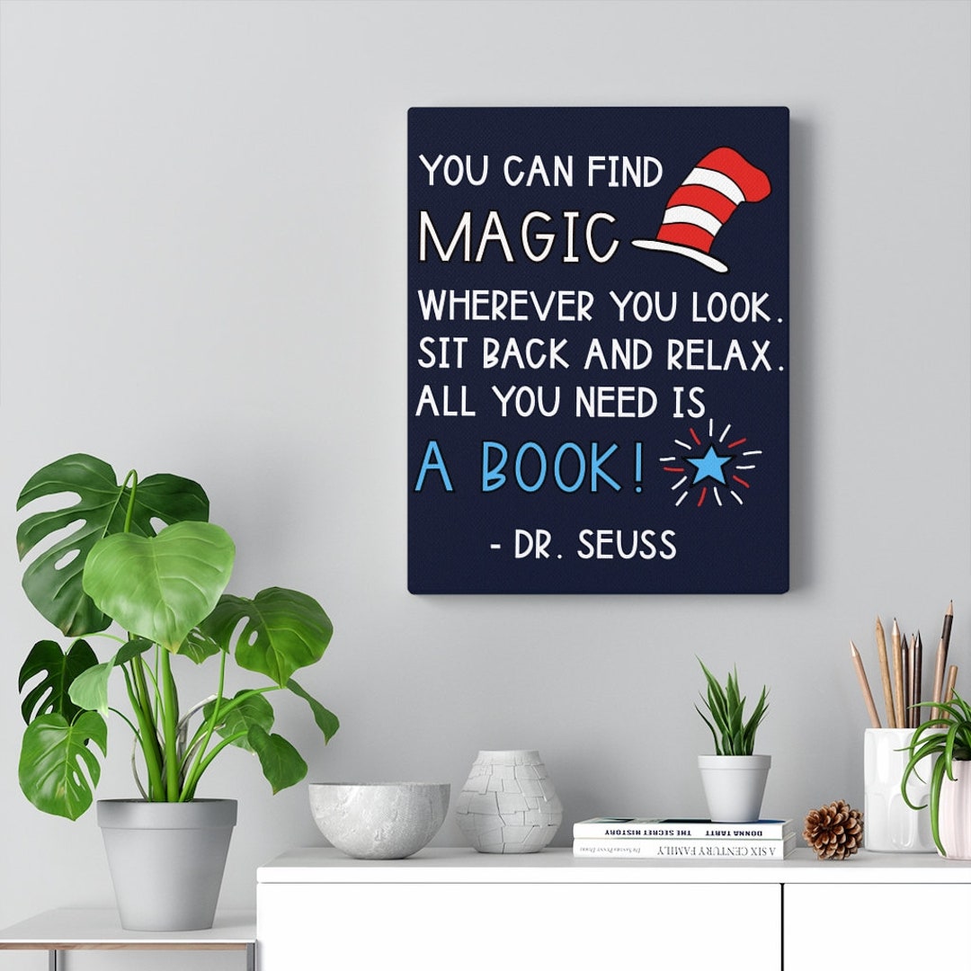 Dr. Seuss Magic of Reading Canvas Gallery Wrap - Etsy