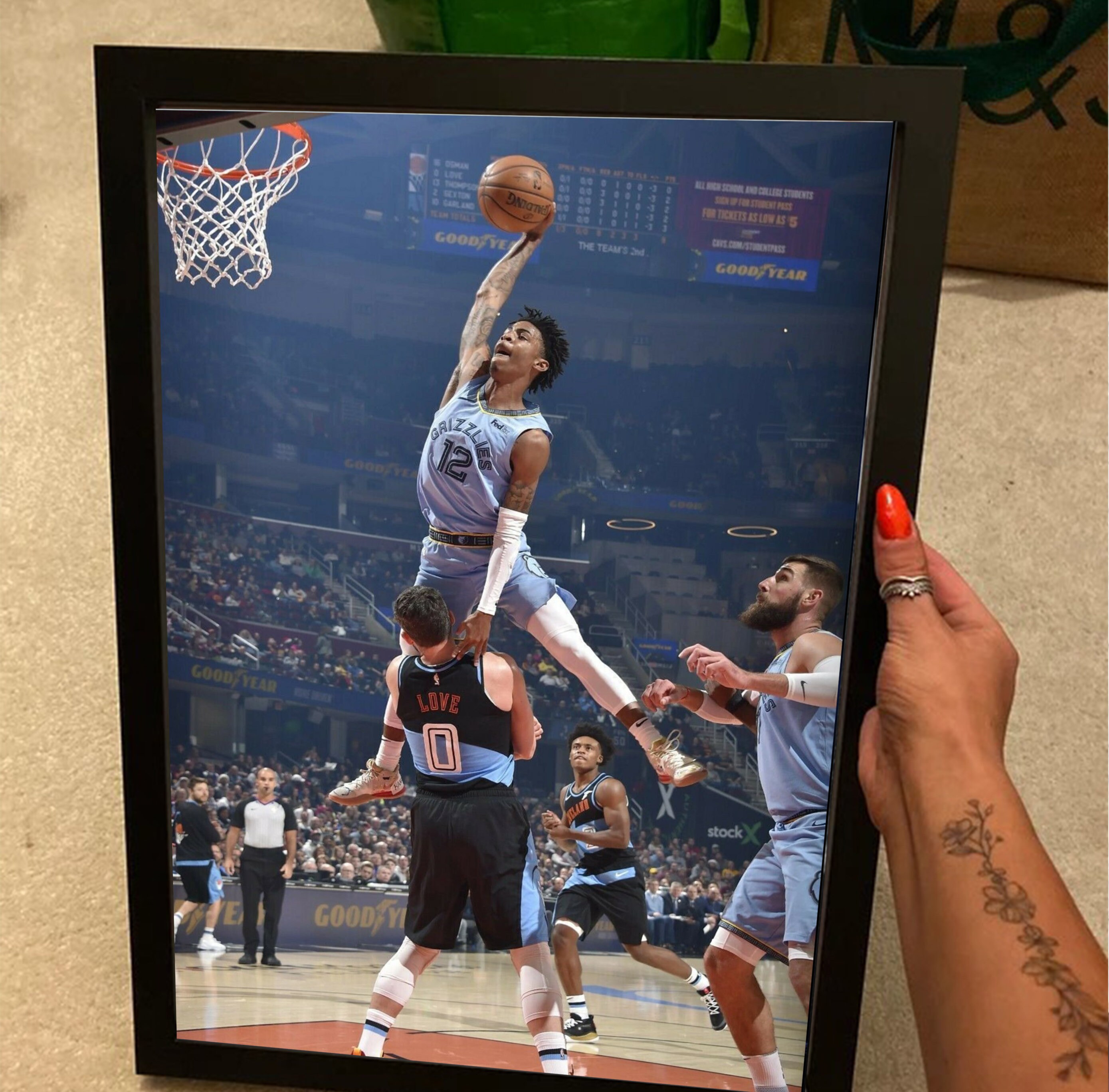 Memphis Griezzlies Ja Morant Dunking on Kevin Love Poster sold by Emily ...