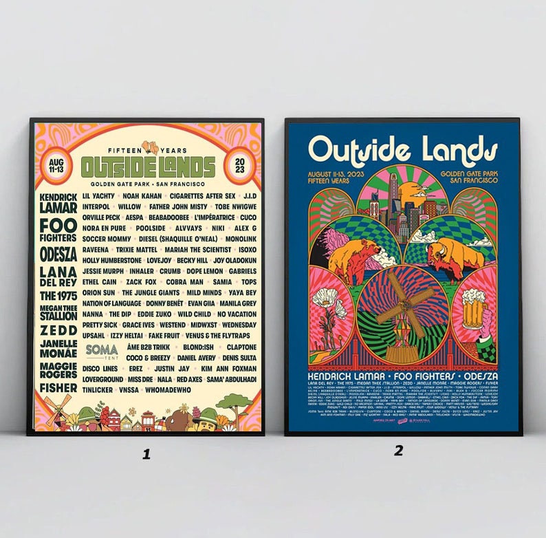 Outside Lands 2023 Poster Outside Lands Music Festival Golden - Etsy