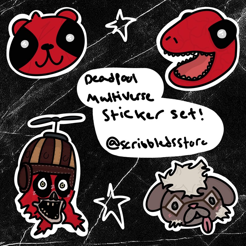Waterproof Deadpool Variants Sticker Set - Etsy