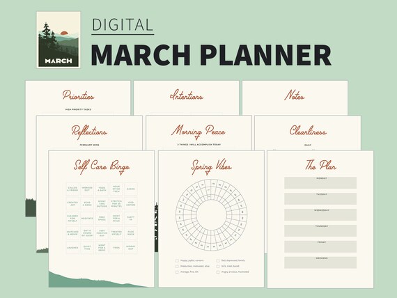 March Self Care Journal Self Care Planner | Etsy