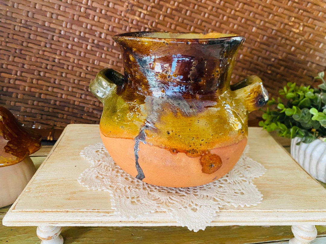 Handmade Double Handled Pot Belly Red Clay Pottery Vase - Etsy