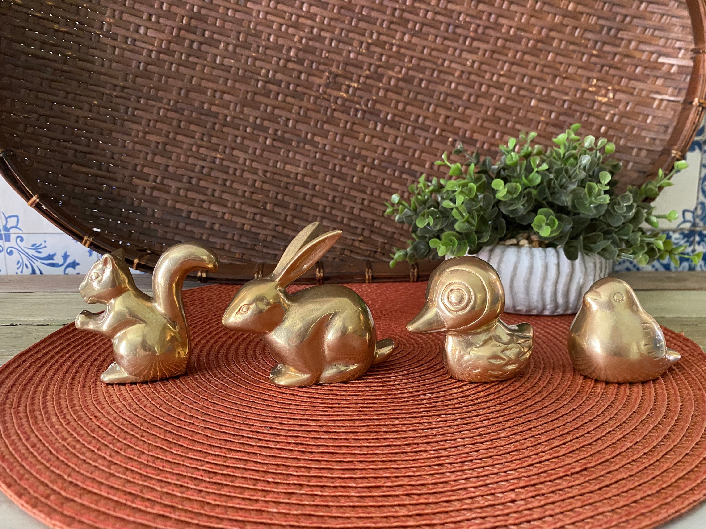 Set of 4 Antique Brass Figurines / Paperweights - Etsy