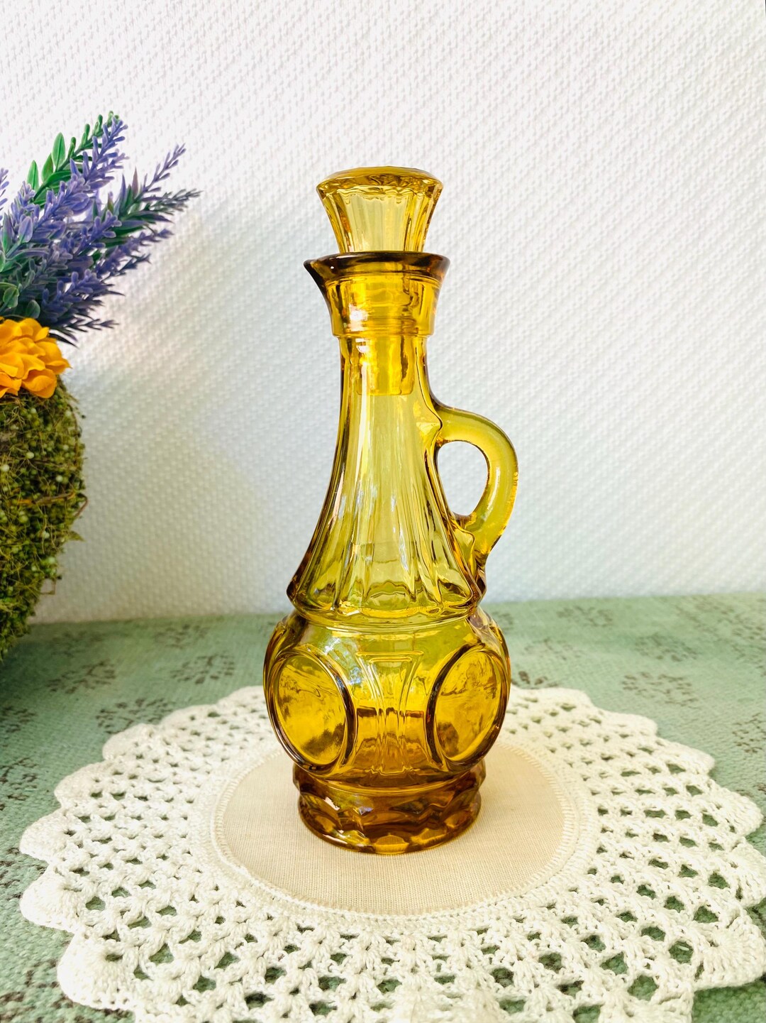 Wheaton Amber Glass Cruet Bottle/ Jar - Etsy