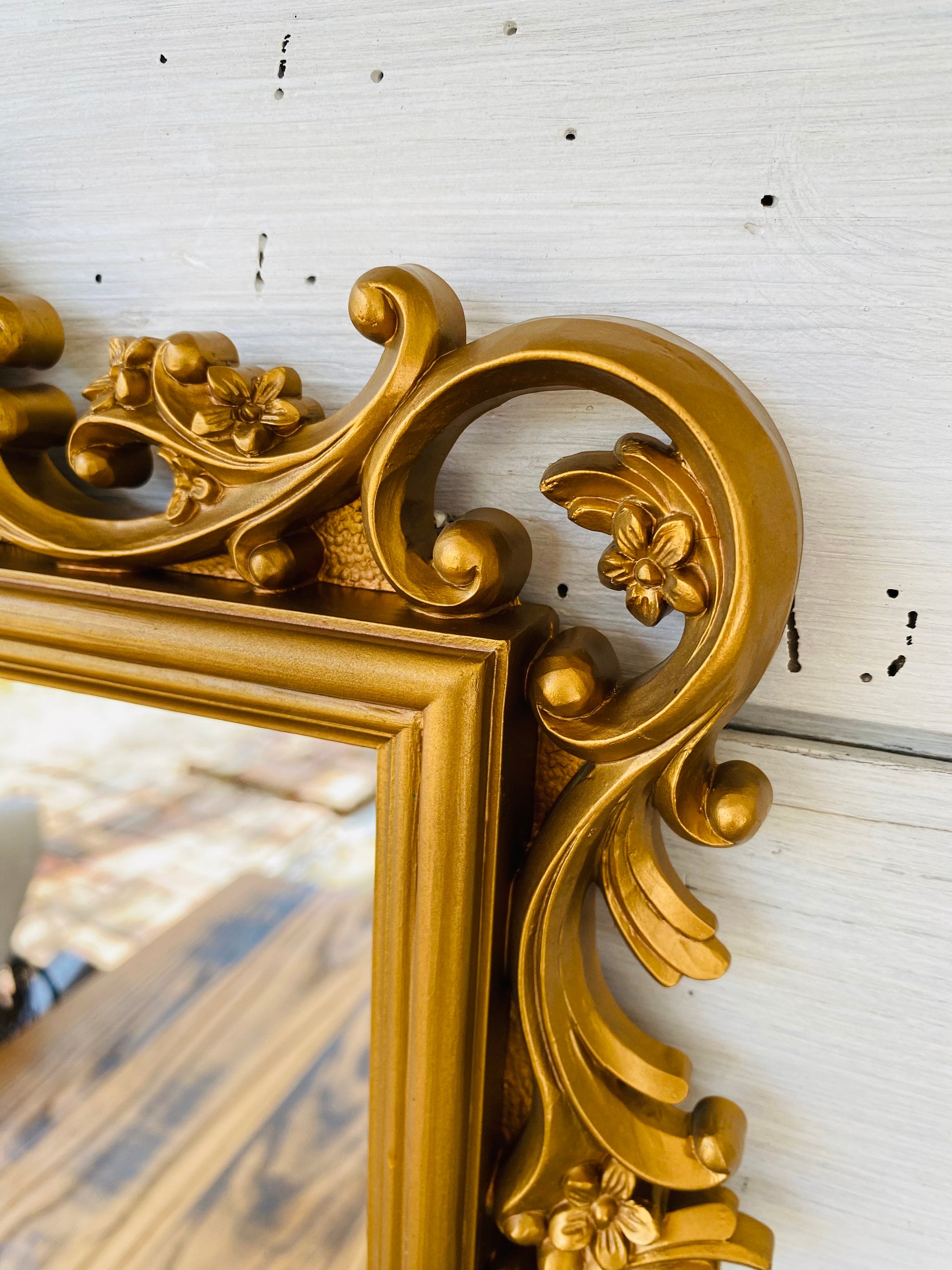Homco Hollywood Regency Gold Formal Shell Mirror - Etsy