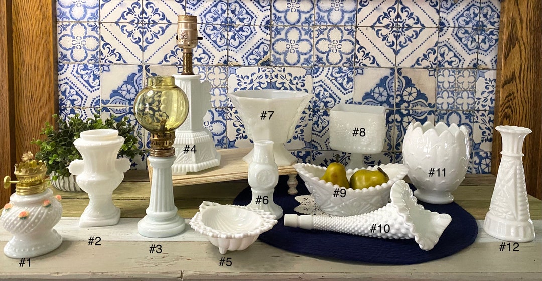 Antique/ Vintage Milk Glass Home Decor - Etsy