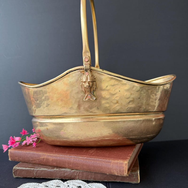 Vintage Brass Coal Bucket - Etsy