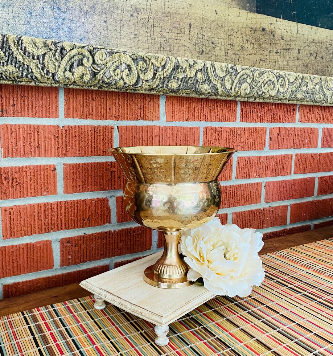 Hammered Solid Brass Pedestal Wine Chiller - Etsy