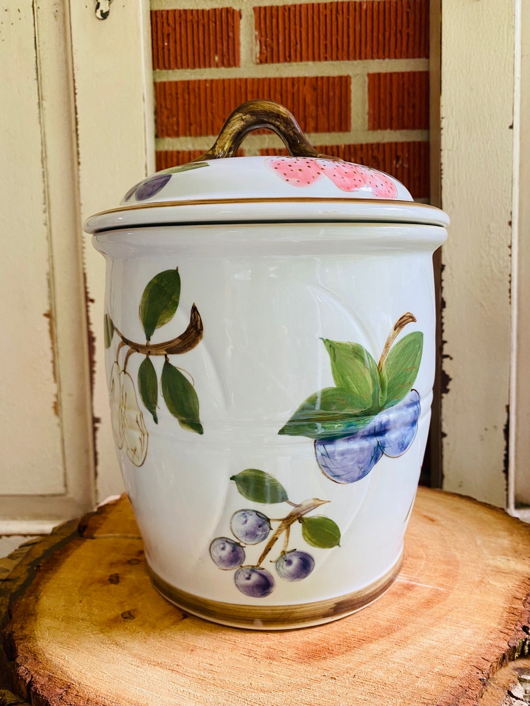 Large Porcelain Lidded Canister / Jar / Storage Container - Etsy