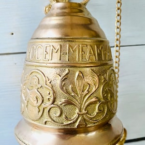 RARE Vintage Early 20th Century Brass Monastery Bell vocem Meam Audit ...