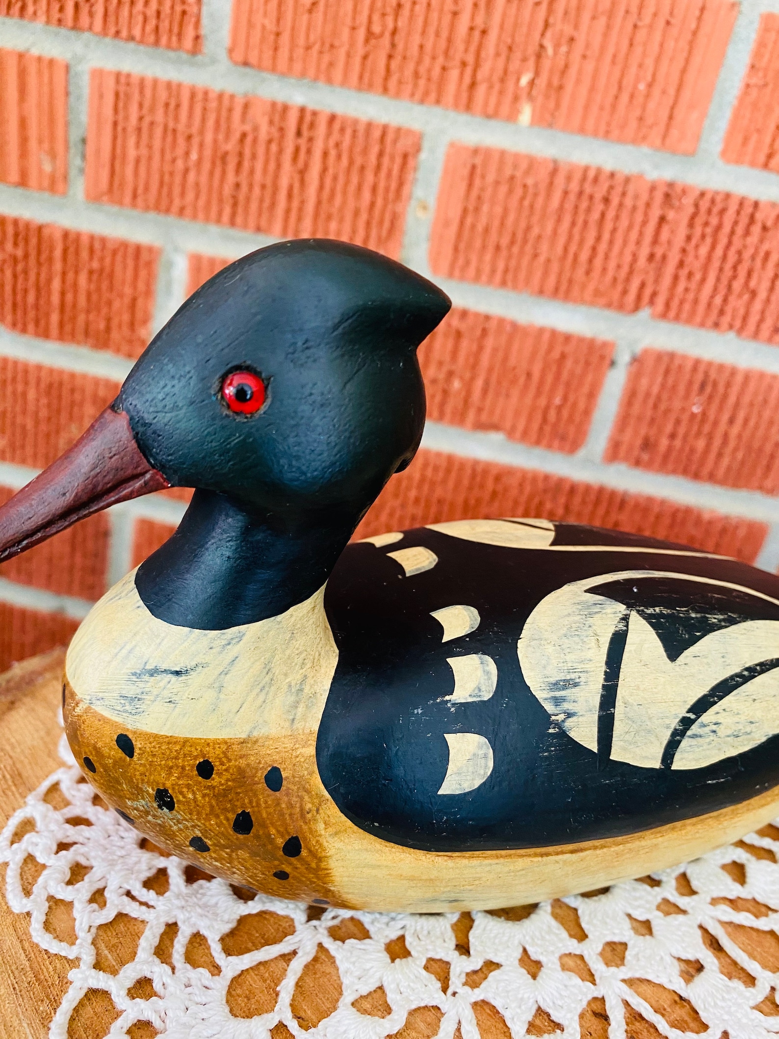 Wooden Hand Carved and Painted Merganser Duck by James Haddon - Etsy