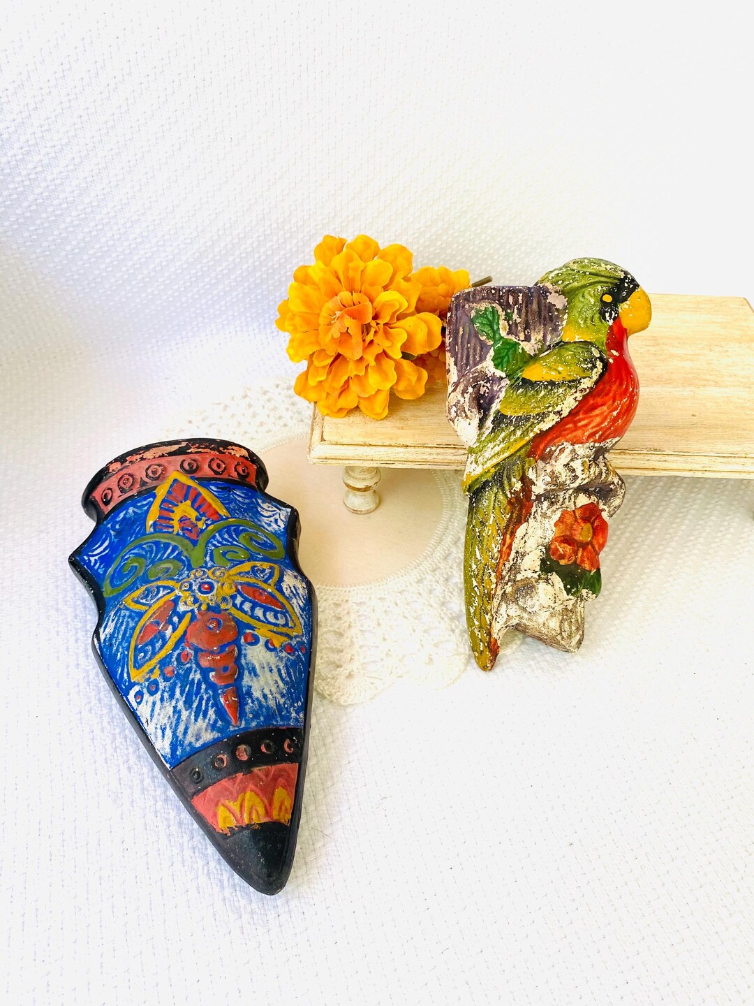 Pair of Antique Japanese Wall Pockets - Etsy