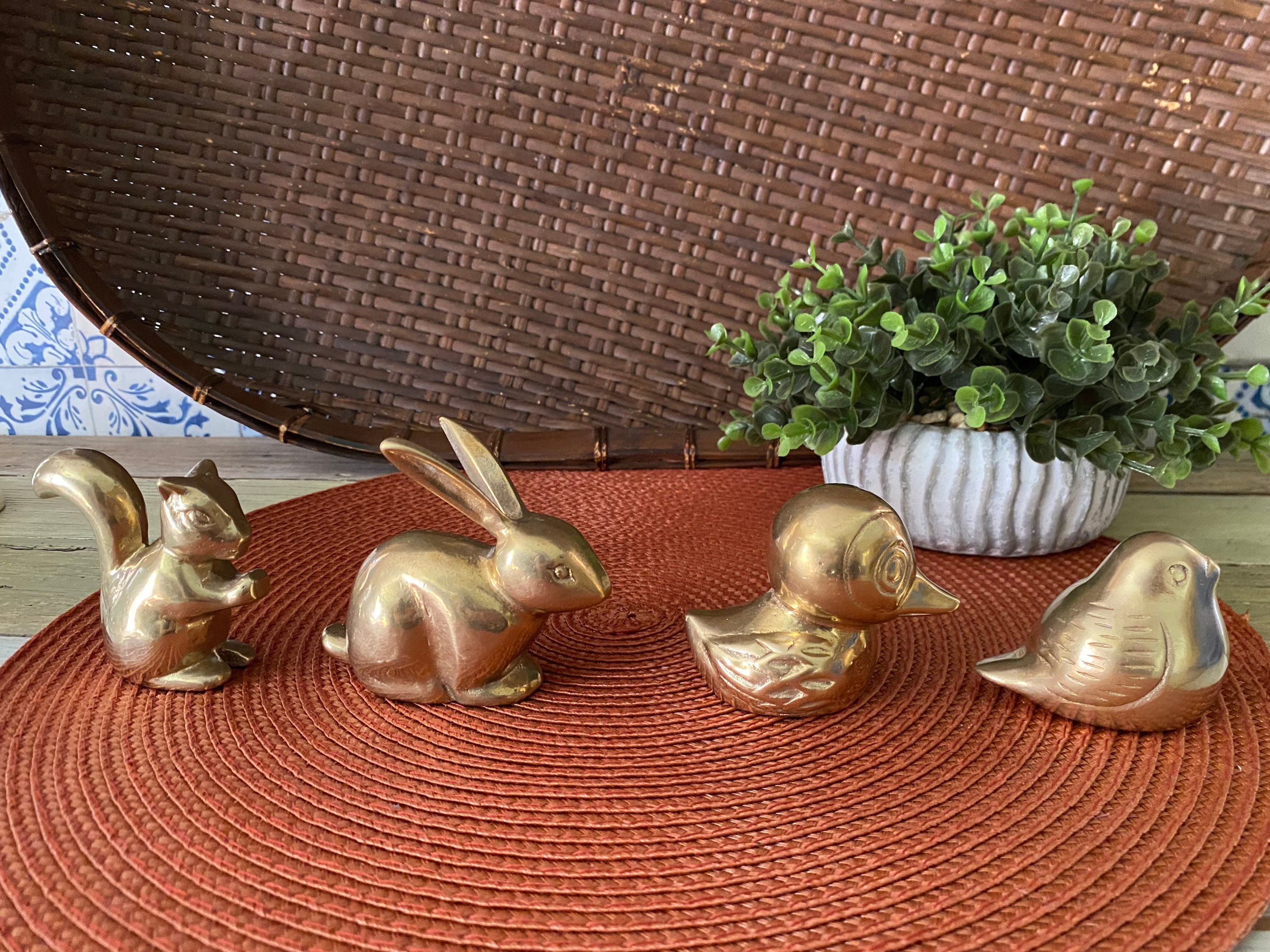 Set of 4 Antique Brass Figurines / Paperweights - Etsy