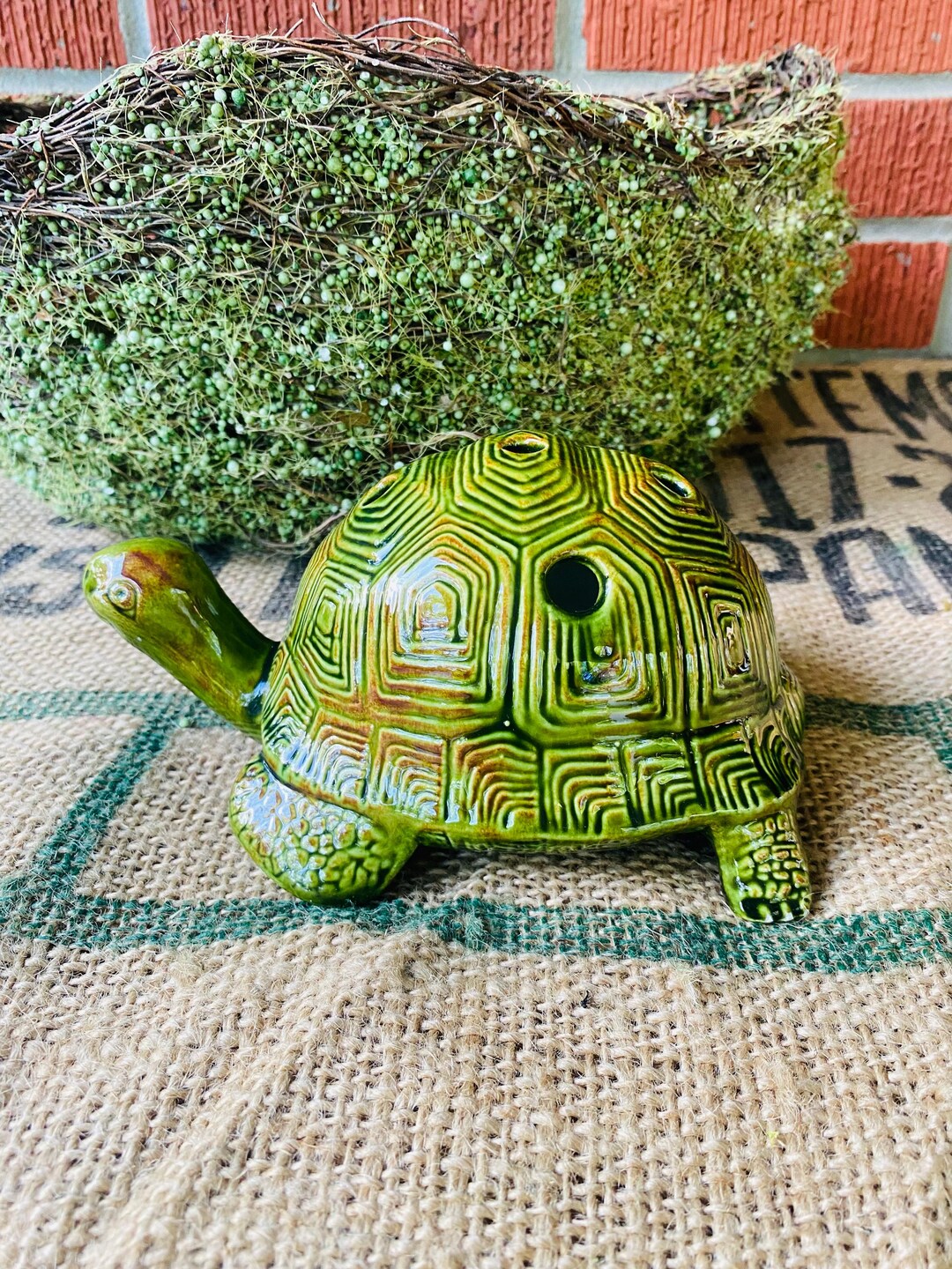 Glazed Ceramic Turtle Flower Frog - Etsy