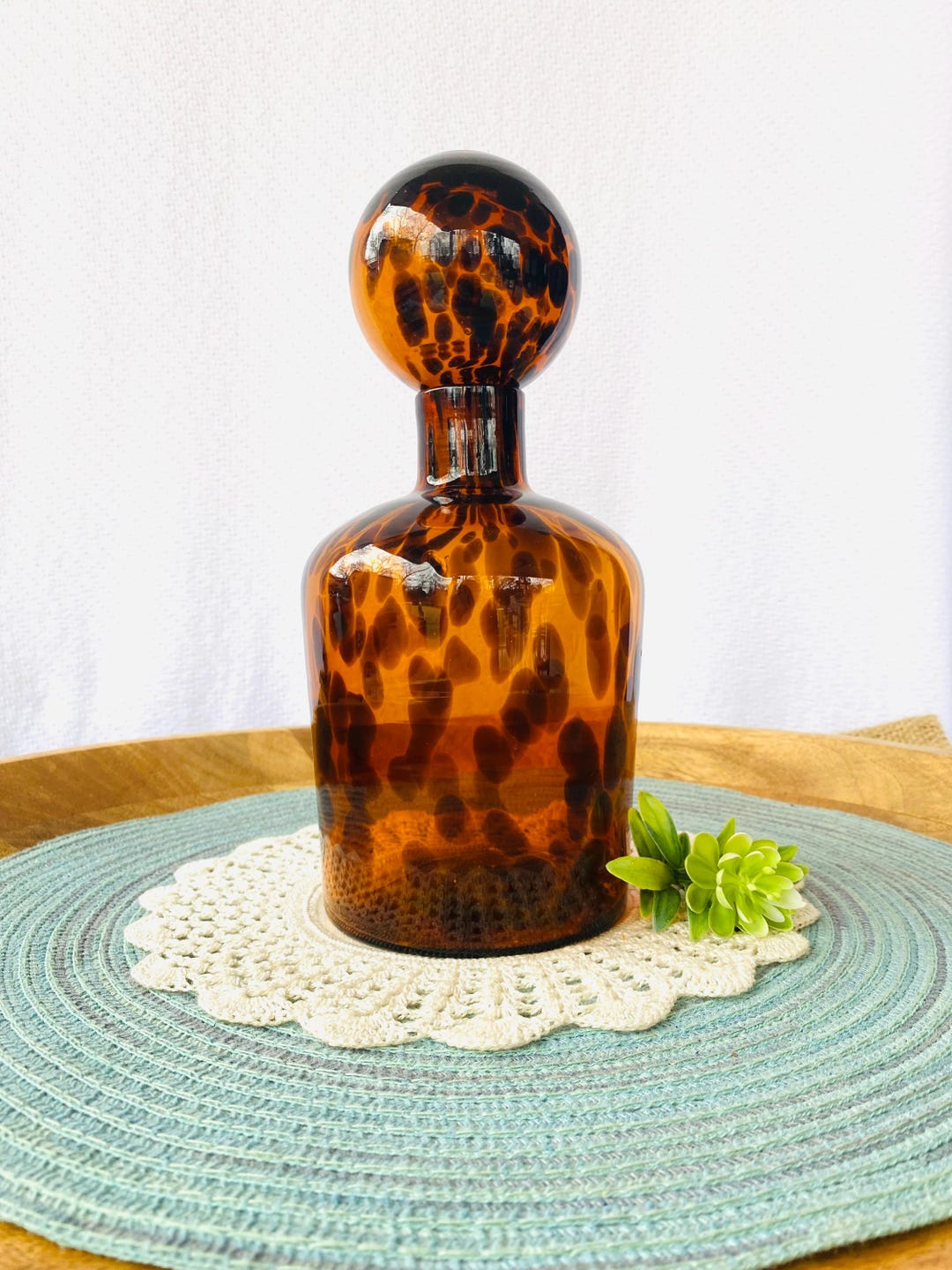 Tortoise Shell Glass Decanter / Apothecary Bottle - Etsy