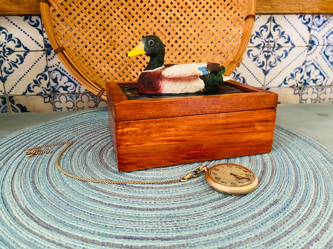 Vintage Wooden Duck Storage Box/ Mens Jewelry Storage Box - Etsy
