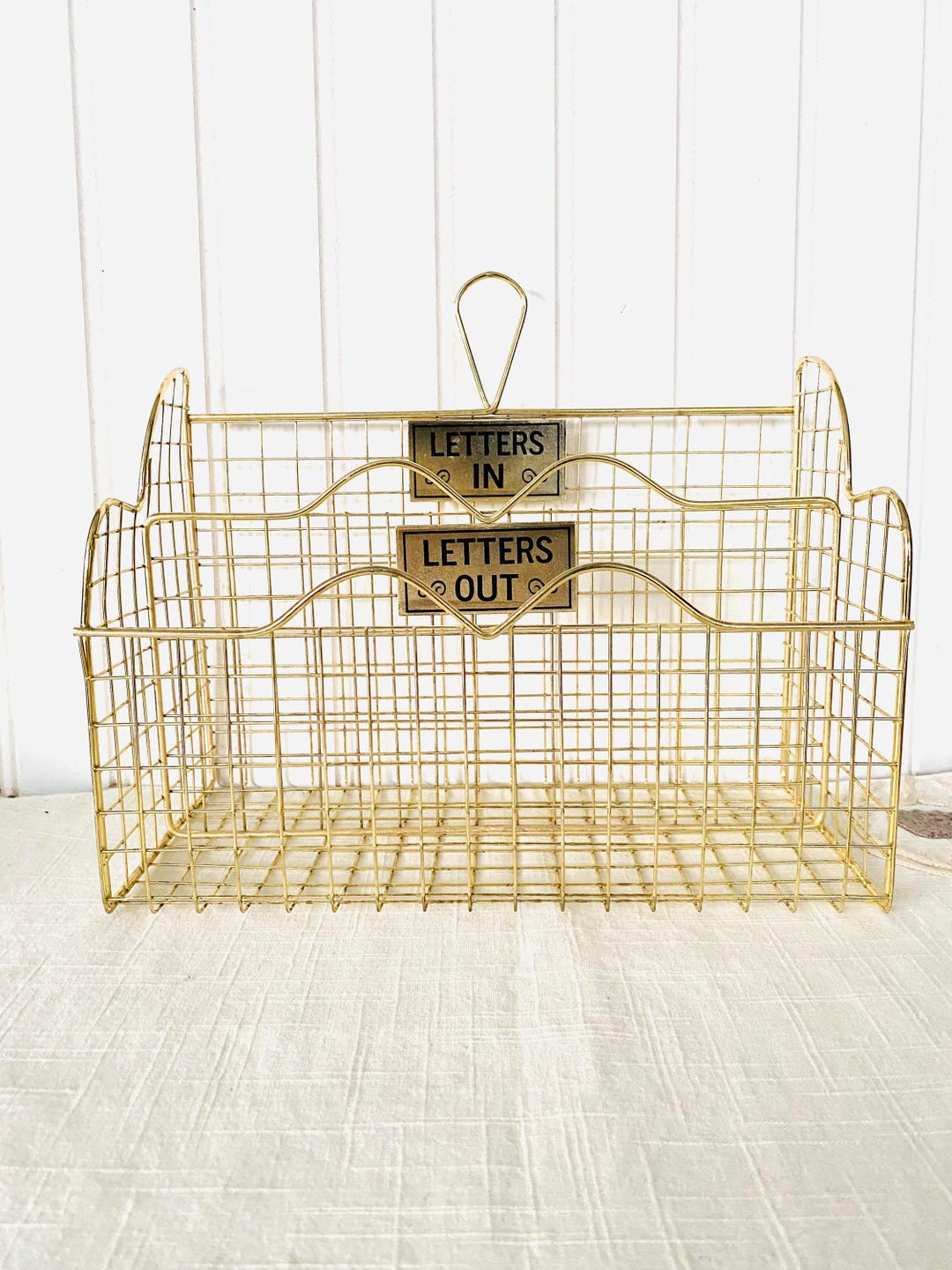 Gold Metal Wire Letter Holder/ Bill Organizer/ Desk Organizer - Etsy