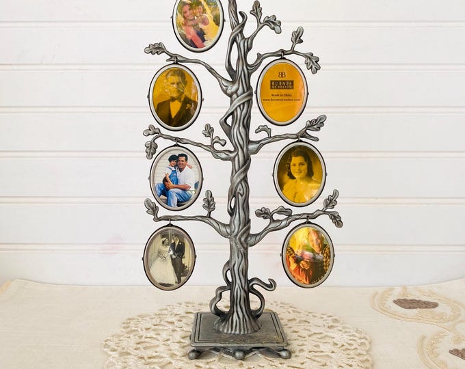 Pewter Family Tree Photo Display - Etsy