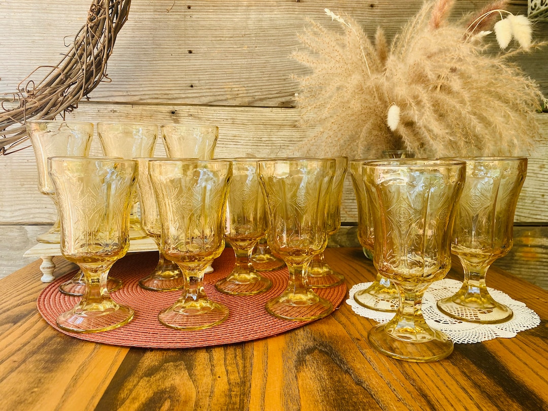 Set of 14 Indiana Glass Co. Light Amber Recollection Amber by Indiana ...