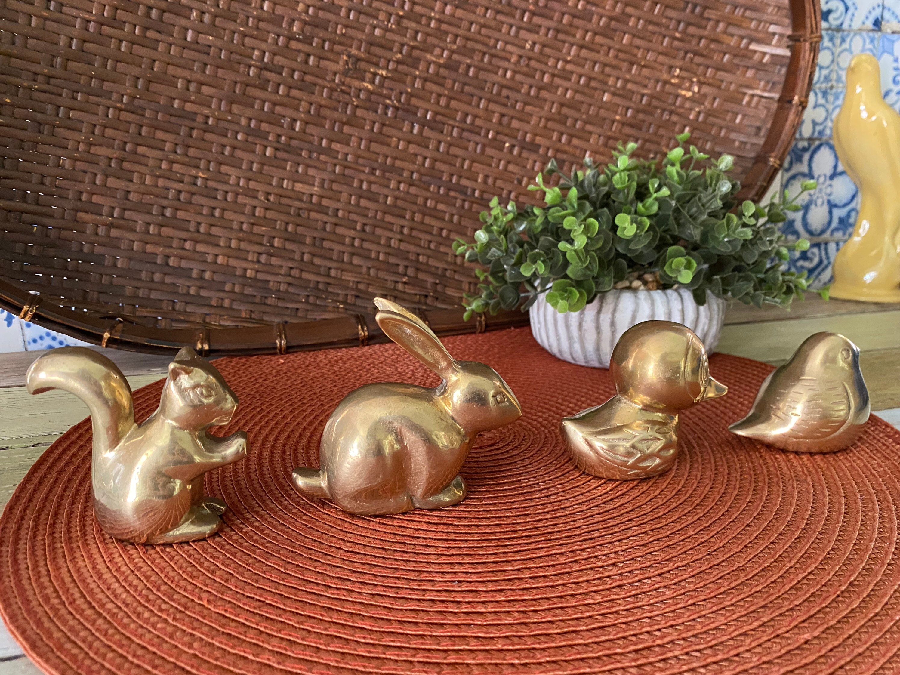 Set of 4 Antique Brass Figurines / Paperweights - Etsy