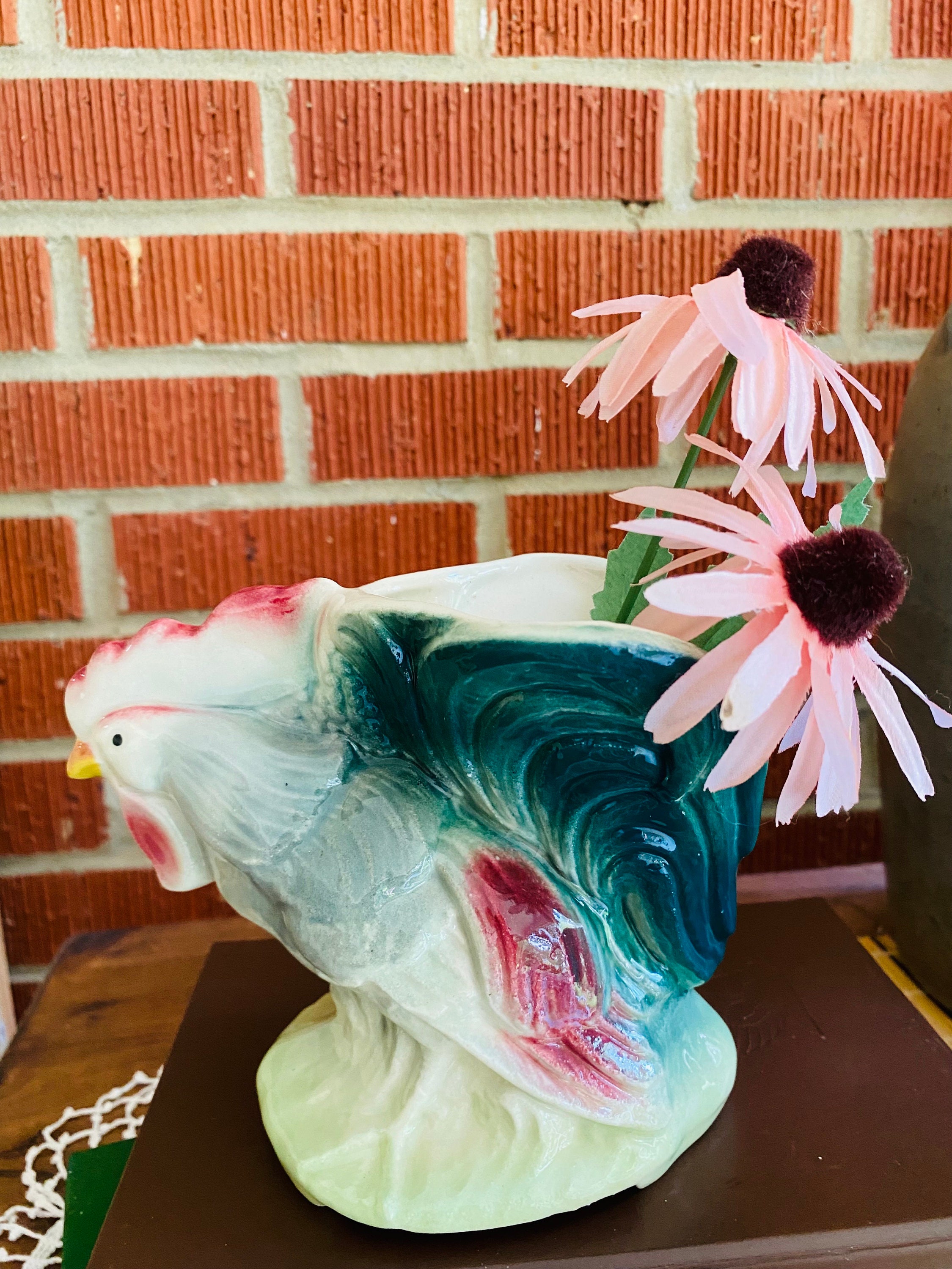Royal Copley Ceramic Rooster Planter - Etsy